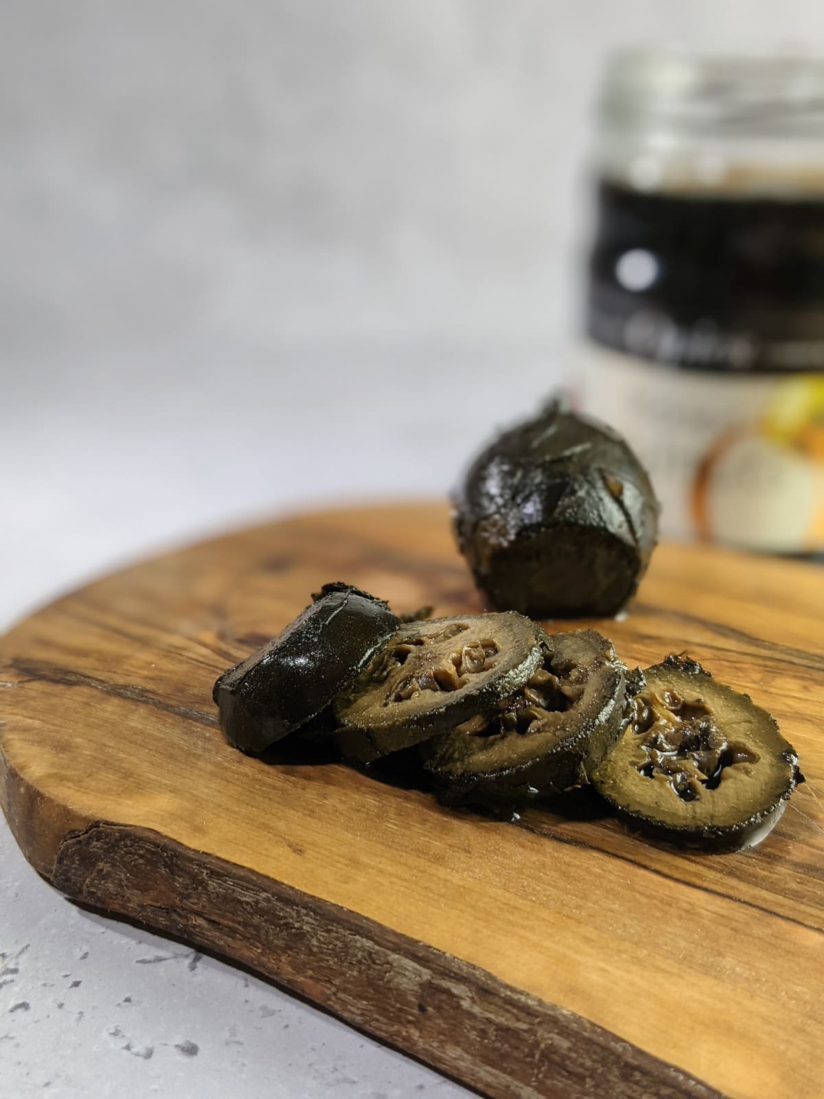 Rump Steak with Blue Cheese and Opies Pickled Walnuts